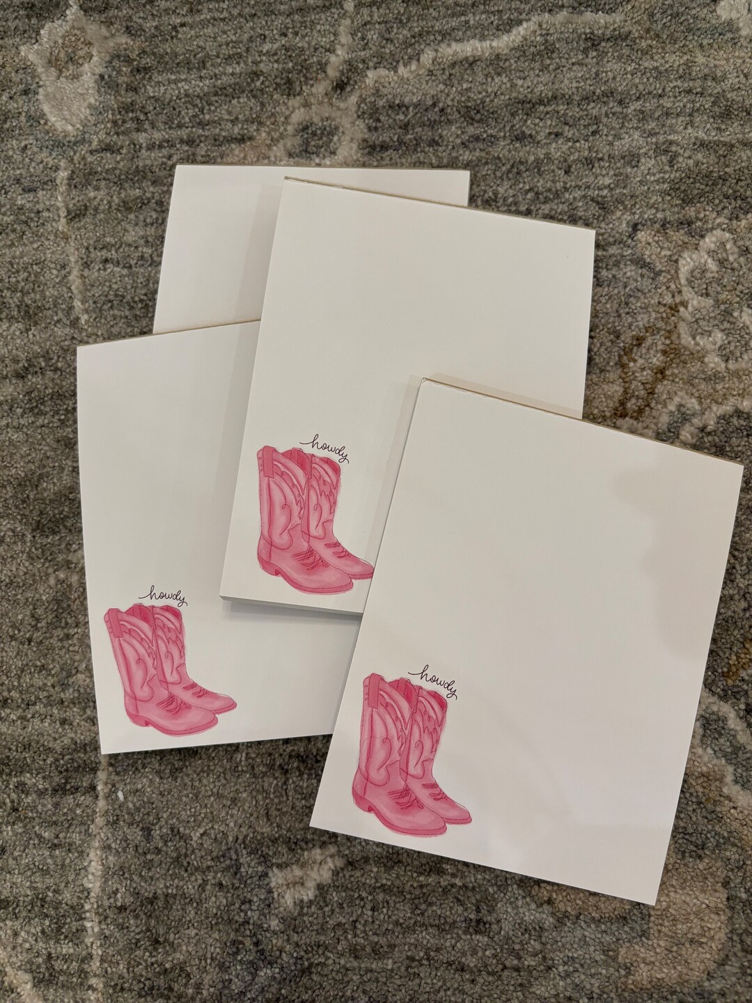 Cowgirl Boots Howdy Doodle Notepad - Cute Notepad Pink Cowboy Boots - Etsy