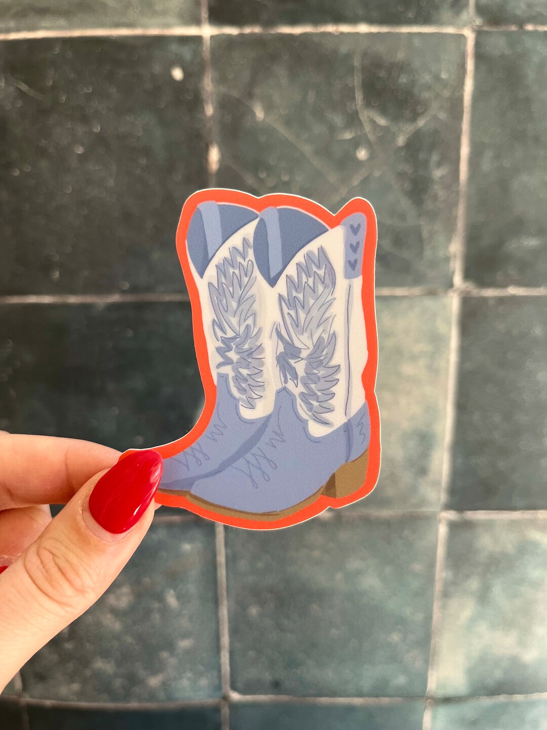 Cowgirl Boots Vinyl Sticker - Etsy