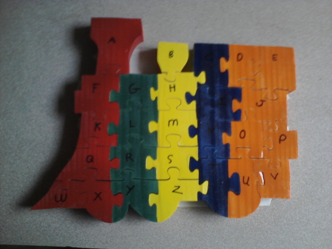 ABC, Train, Wooden Puzzle, Learn, Teach, Colors - Etsy