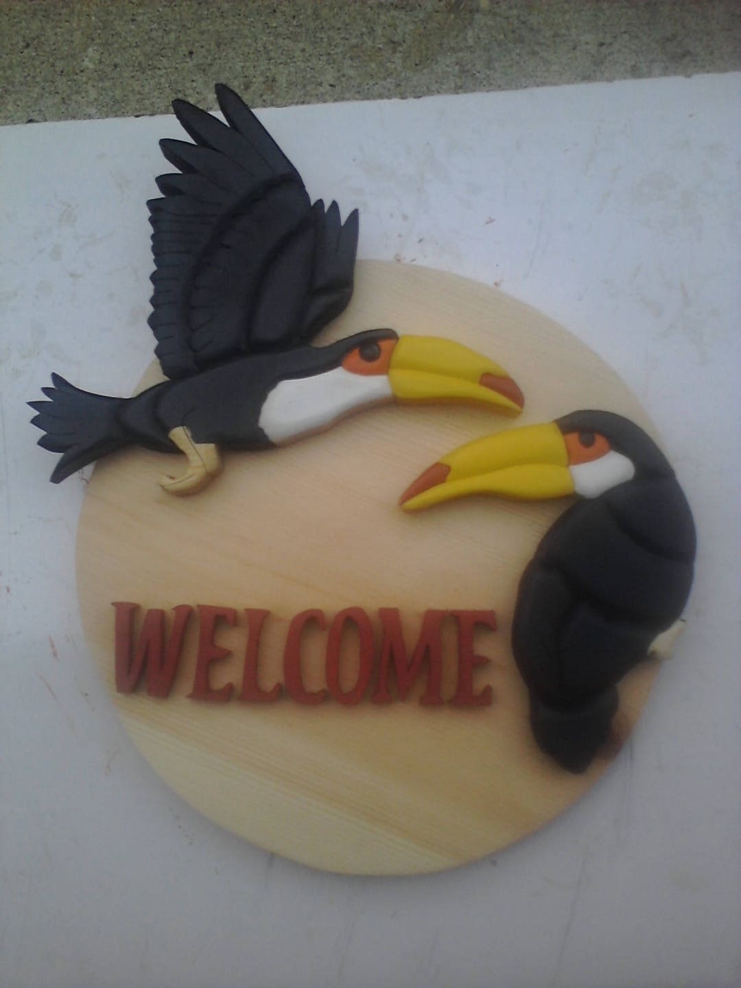 Toucan, Welcome Sign, Bird, Tropical Bird, Black, Yellow, Welcome Sign ...
