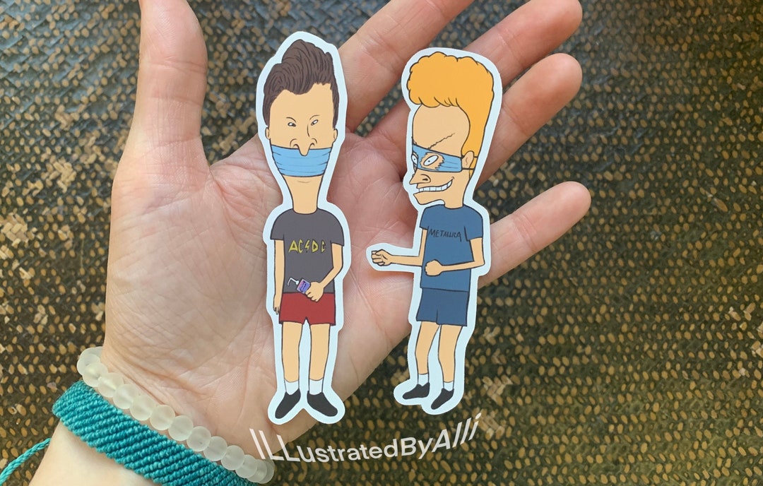 Beavis & Butt-head Face Mask Vinyl Sticker 90s Cartoon - Etsy