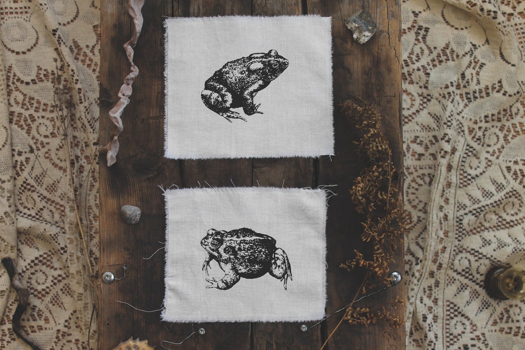 Toad Pals • Pair of Screen-printed Recycled Cotton Patches - Etsy