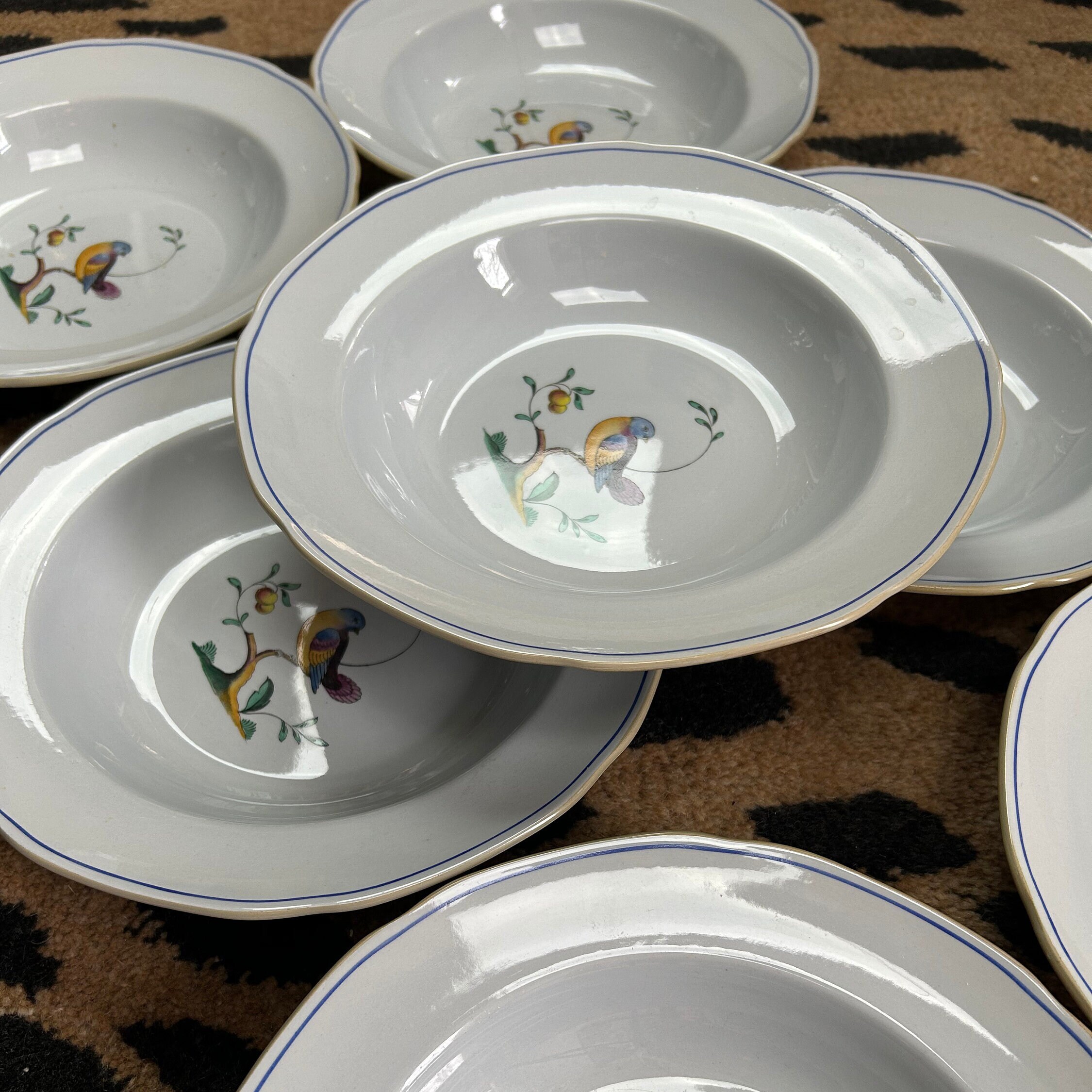 Vintage Spode QUEENS BIRD Soup Bowls set of 7 - Etsy