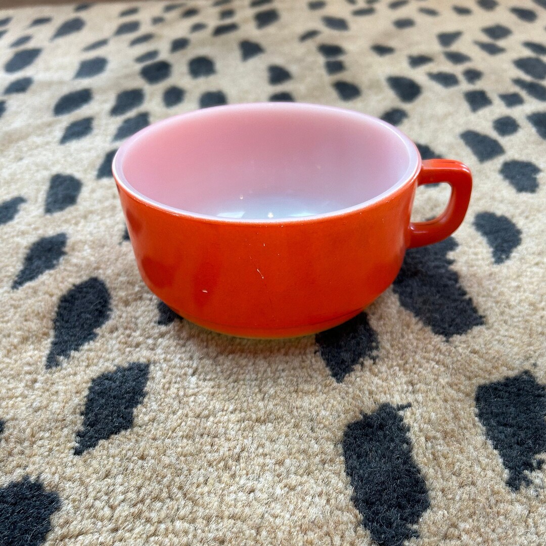 Vintage Bright Orange Fire King Chili Mug - Etsy