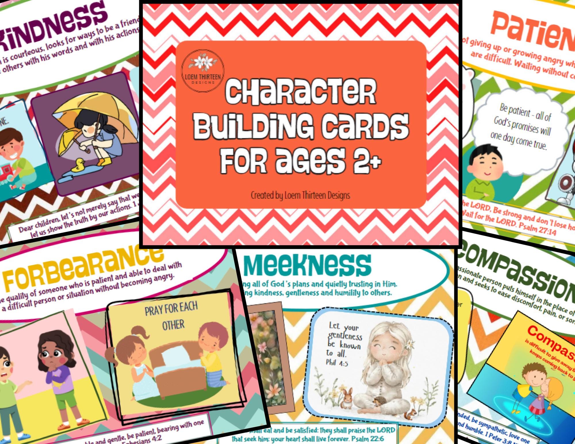 Character Building Printable for Kids With Scripture - Etsy
