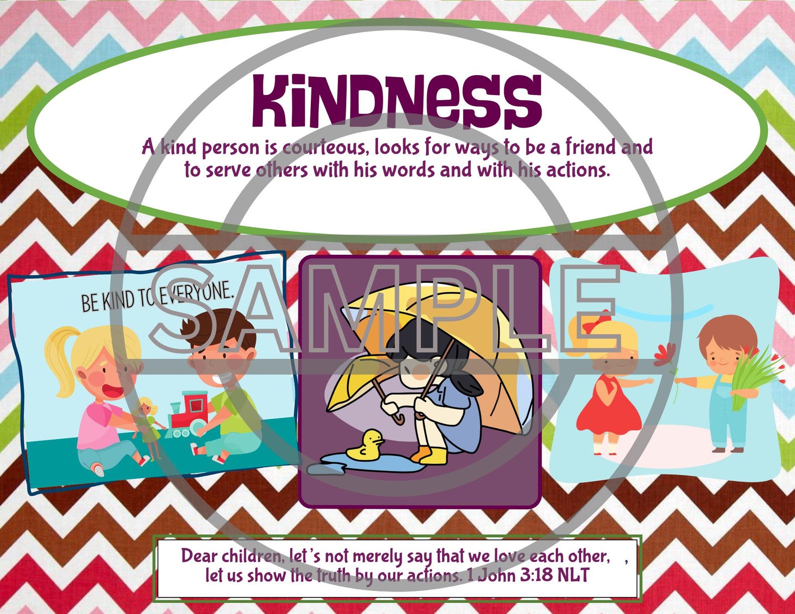 Character Building Printable for Kids With Scripture - Etsy
