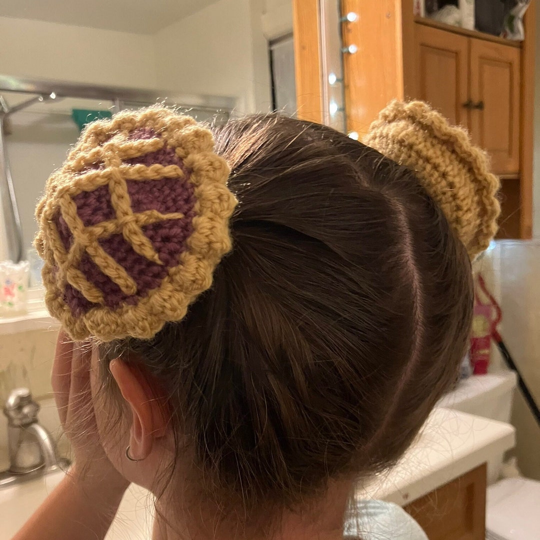 Pie Crochet Bun Covers With Elastic Hair Tie - Etsy