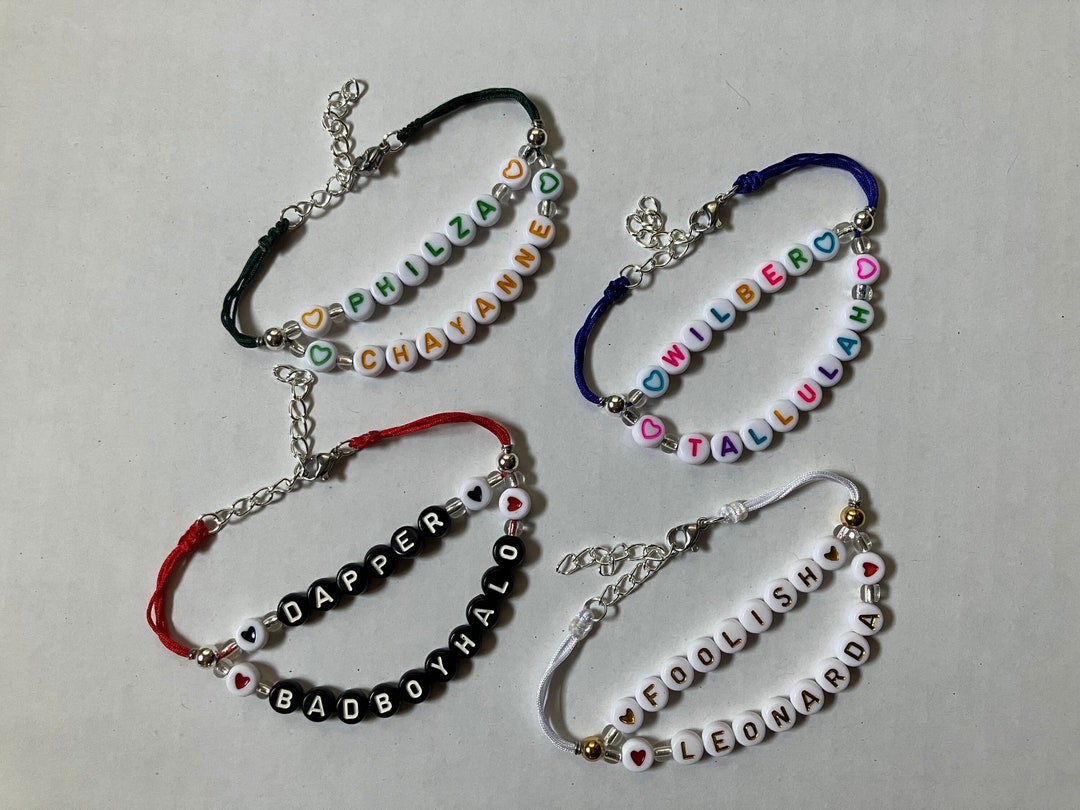 QSMP Character Inspired Double-drape Letter Bracelets (singles) - Etsy