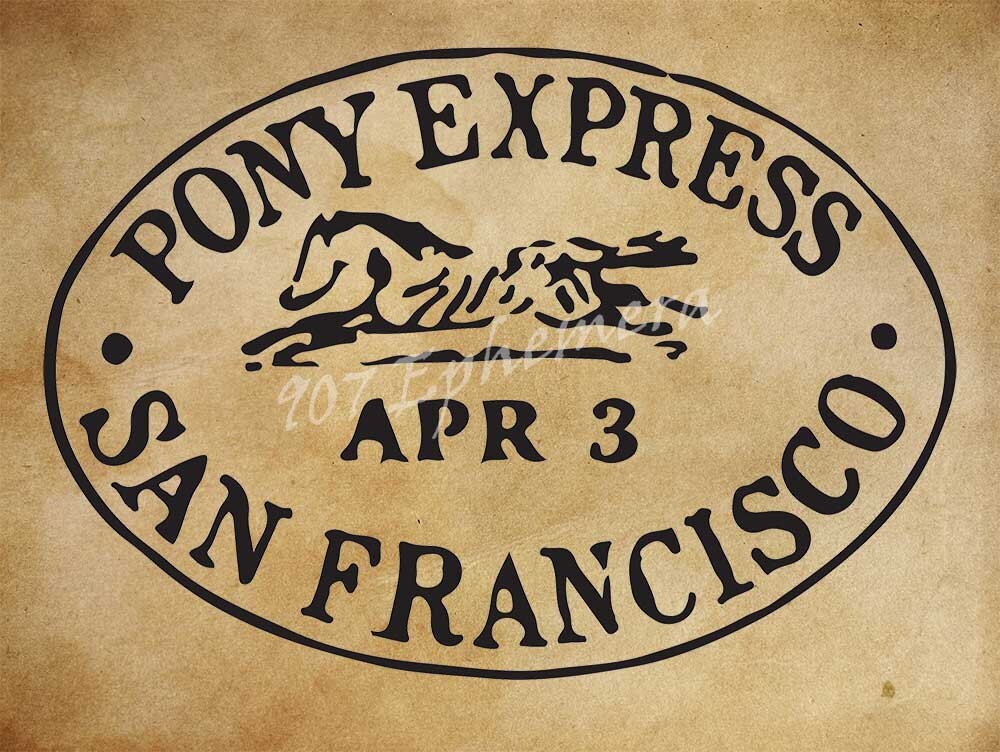 Vintage Pony Express Postmark San Francisco Illustration Digital Image ...