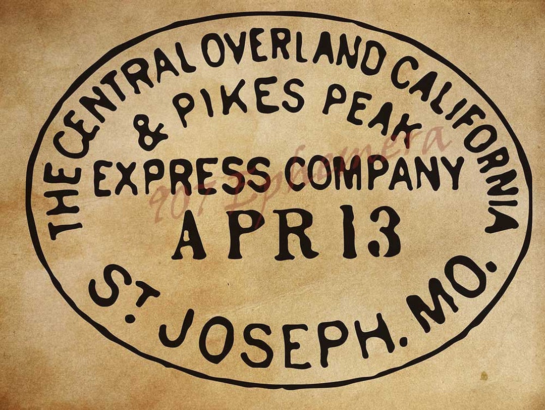 Vintage Pony Express Postmark - St Joseph, MO - Illustration Digital ...