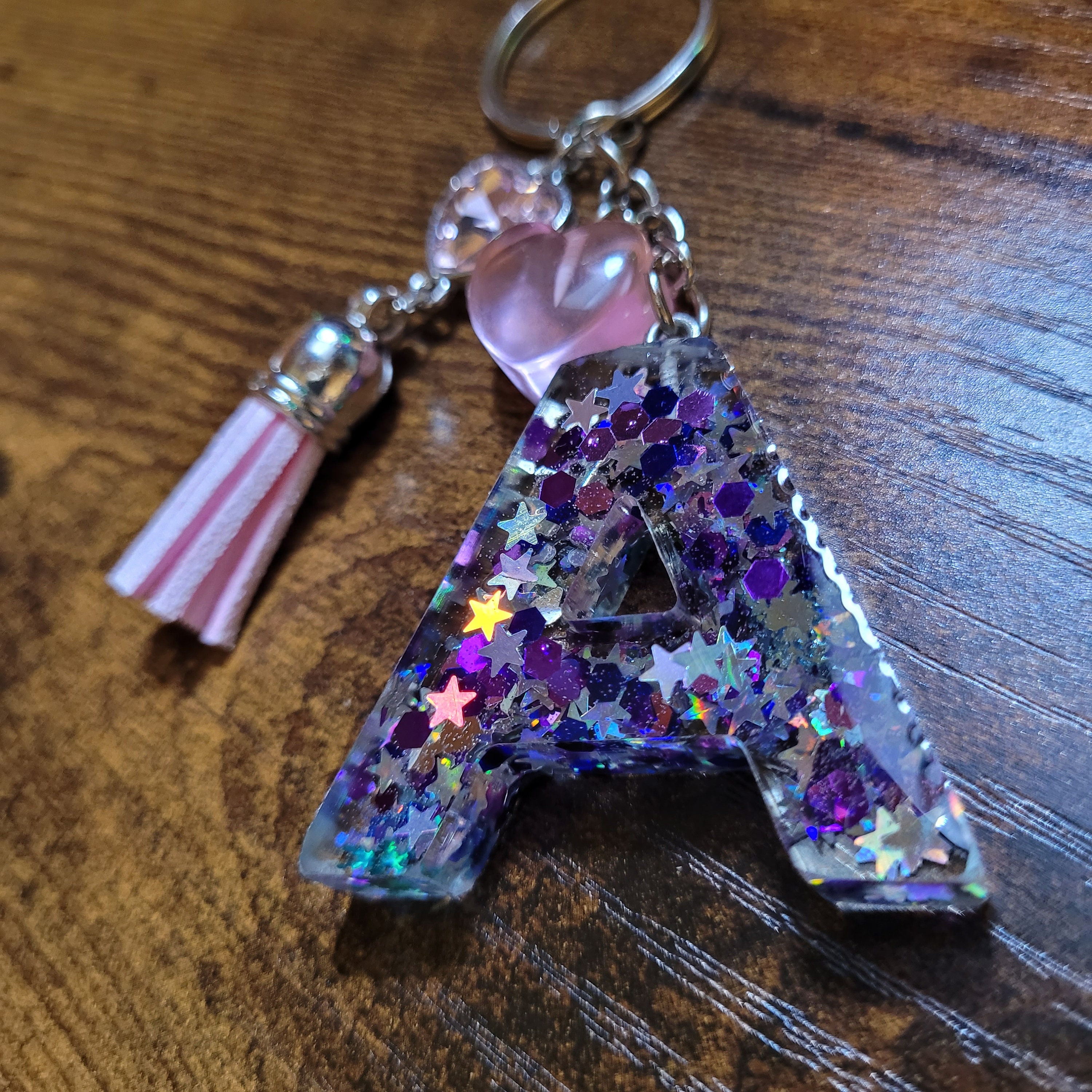 Alphabet Key Ring, Resin Alphabet Letter Glitter Key Ring, Sequins ...