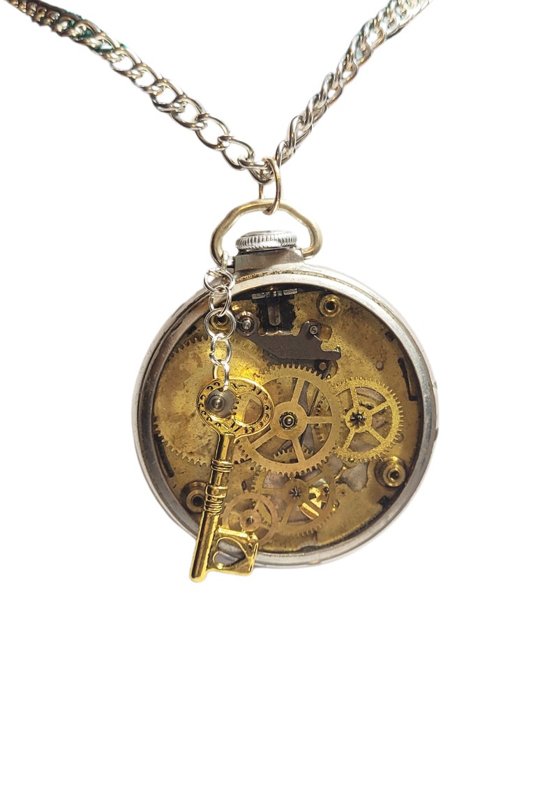 Steampunk Pocket Watch Cogs, Gears and Key Resin Necklace for Cosplay ...