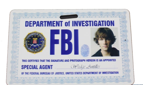 Supernatural FBI Sam Winchester Prop ID Badge - Etsy