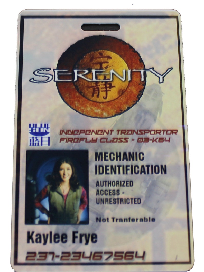Firefly Serenity Kaylee Prop ID Badge - Etsy