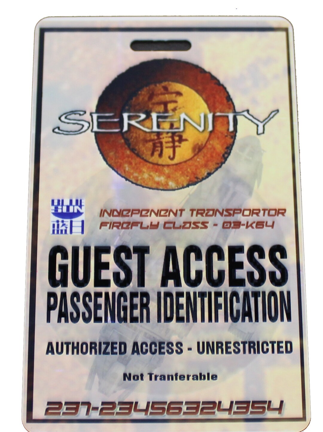 Firefly Serenity Guess Access Pass Prop ID Badge - Etsy