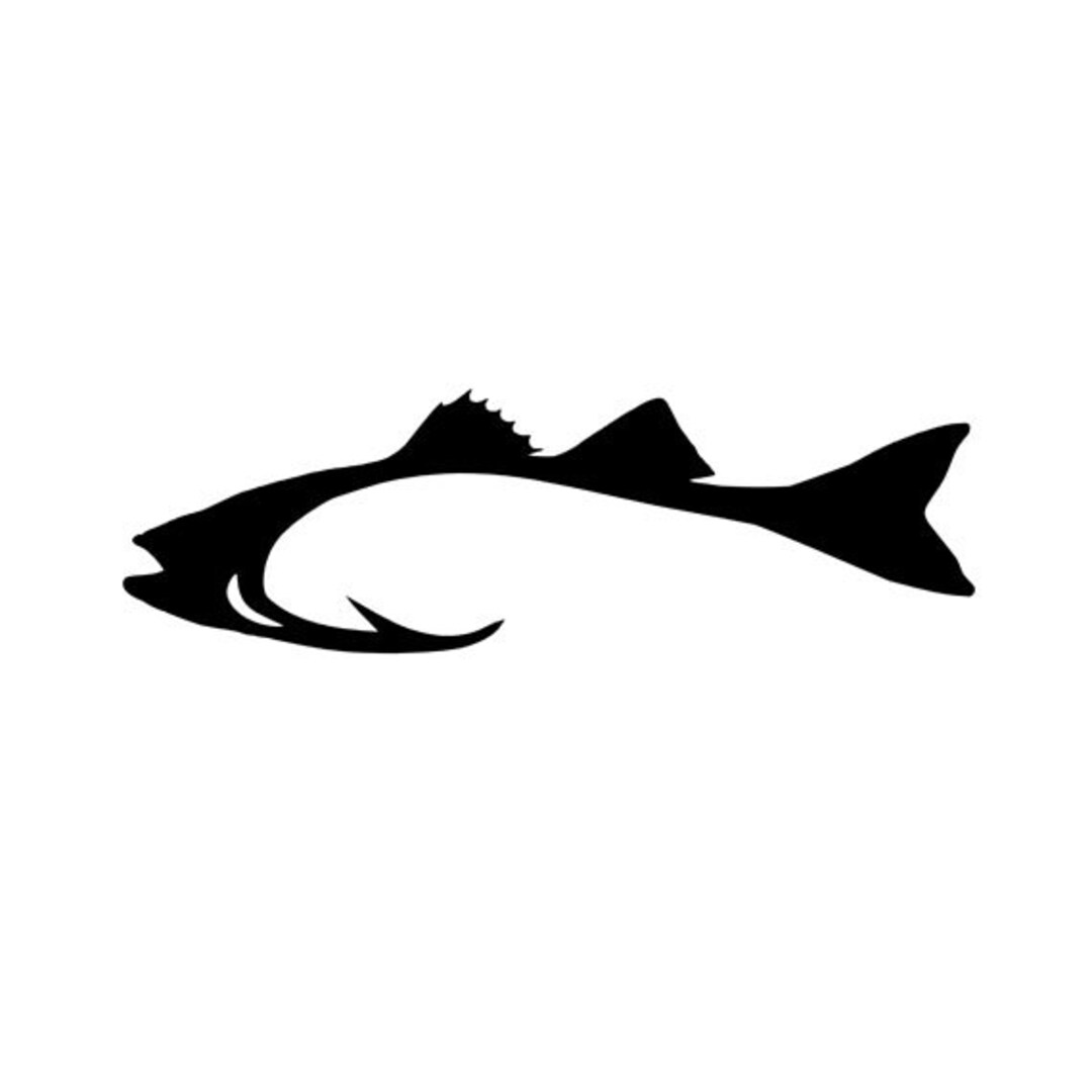 Striped Bass Decal Hook Fishing Vinyl Diecut Decal Car Window Decal ...