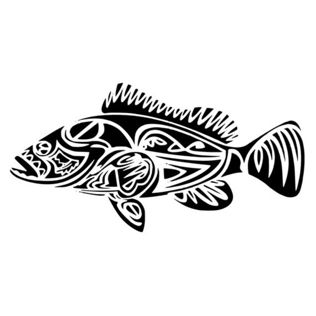 Tribal Grouper Decal | Grouper | Fishing | Vinyl | Diecut | Decal | Car ...