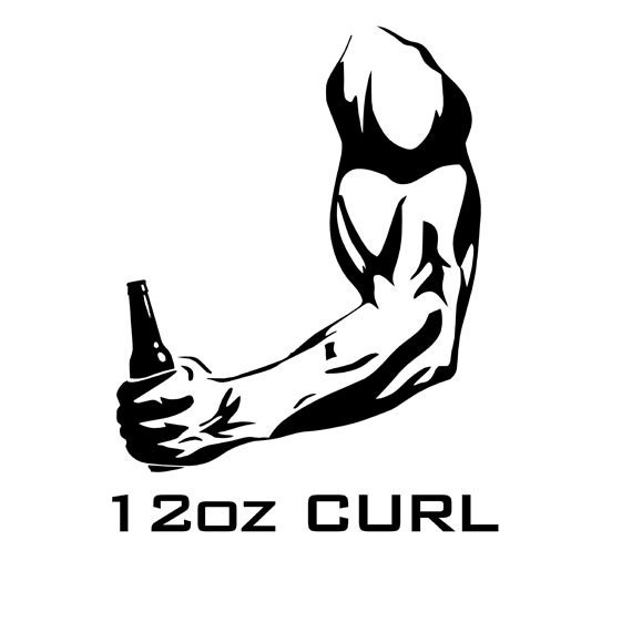 12 ounce beer curl vinyl diecut decal car truck window laptop | Etsy