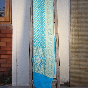 Two Toned Sky Blue Banarasi Bandhani Dupatta - Etsy Canada