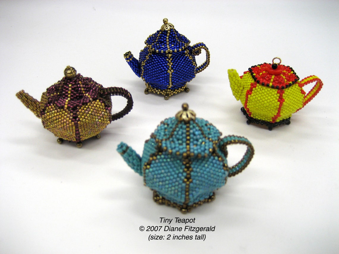 Tiny Beaded Teapot and Cup (pendant or Decorative Object) Tutorial - Etsy