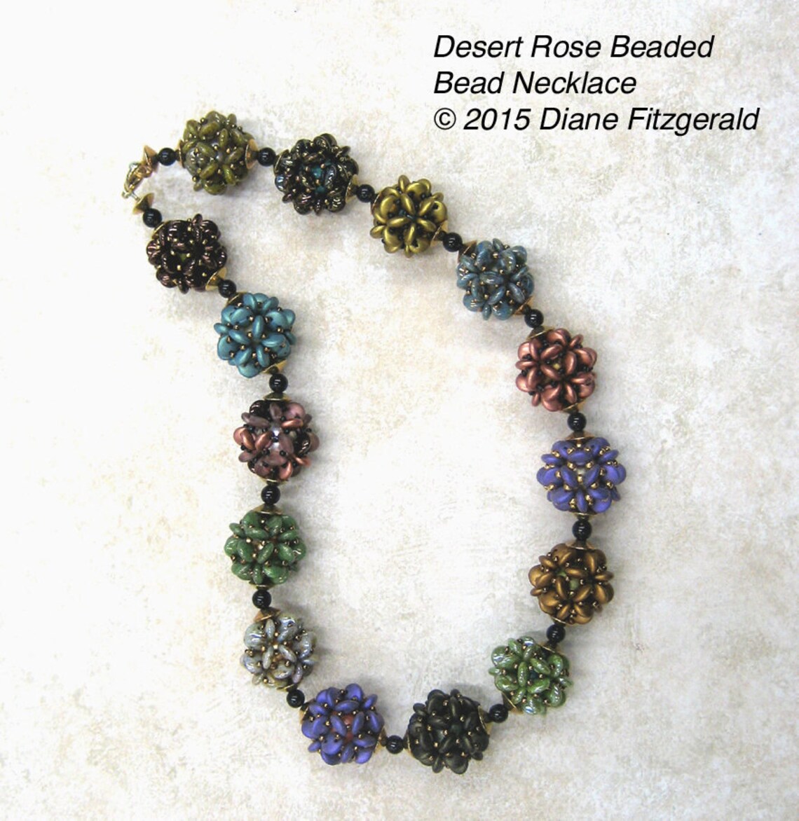 Diane Fitzgerald Tutorial: Desert Rose Beaded Beads Using Two-hole ...