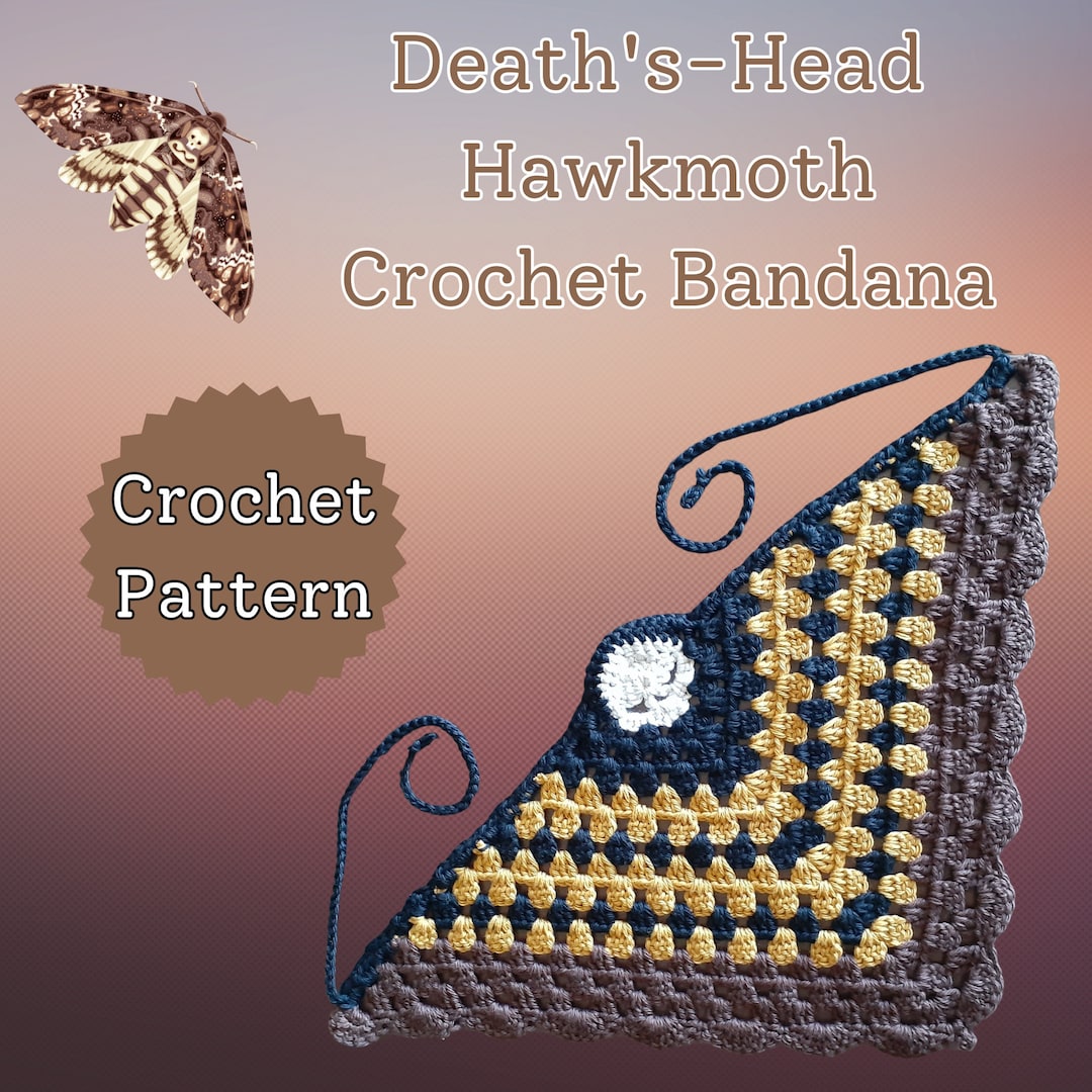 Death's-head Hawkmoth Crochet Pattern | Skull Moth Bandana - Etsy