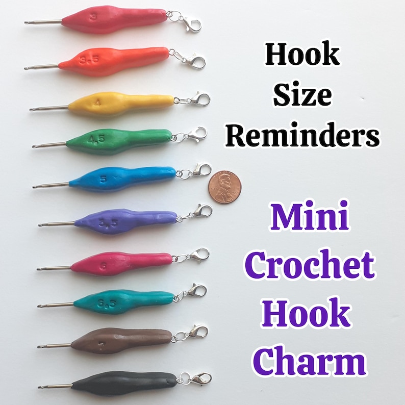 Mini Crochet Hook Charms | Project Hook Size Reminder - Etsy