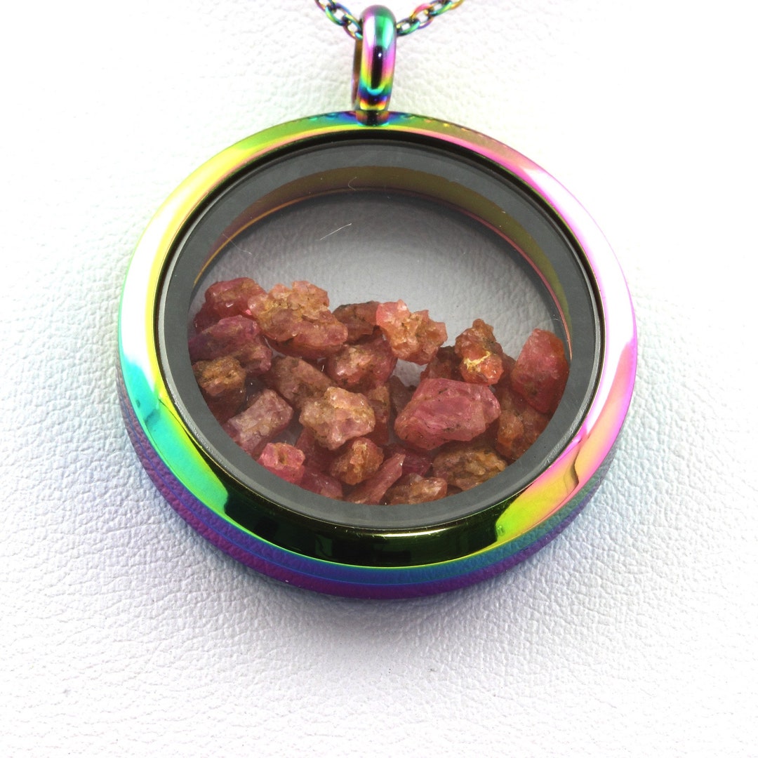 Raw Spinel Necklace, Multicolor Model. Original Natural Stone Pendant ...