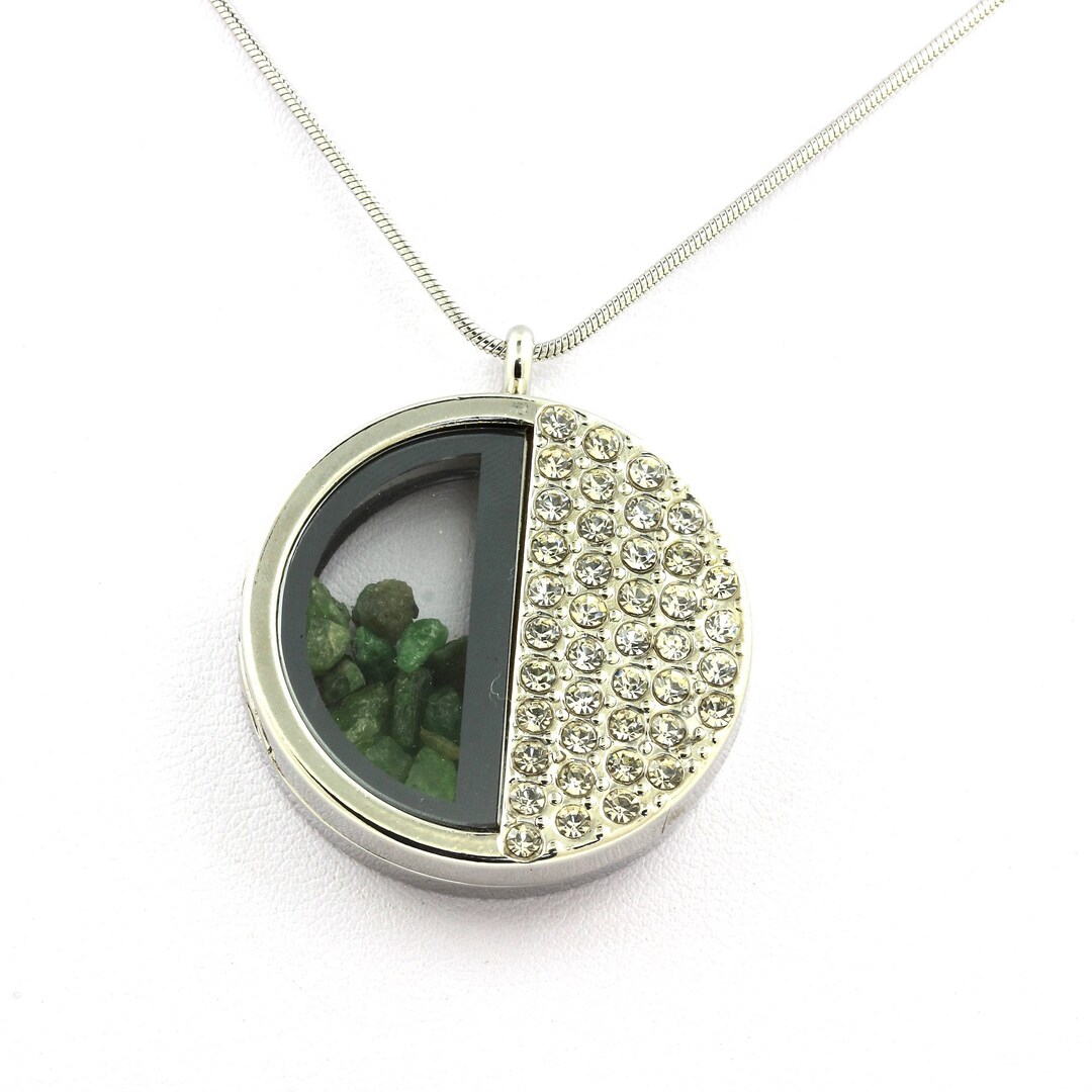 Raw Tsavorite Garnet Necklace Semi-circle Model. Original Natural Stone ...