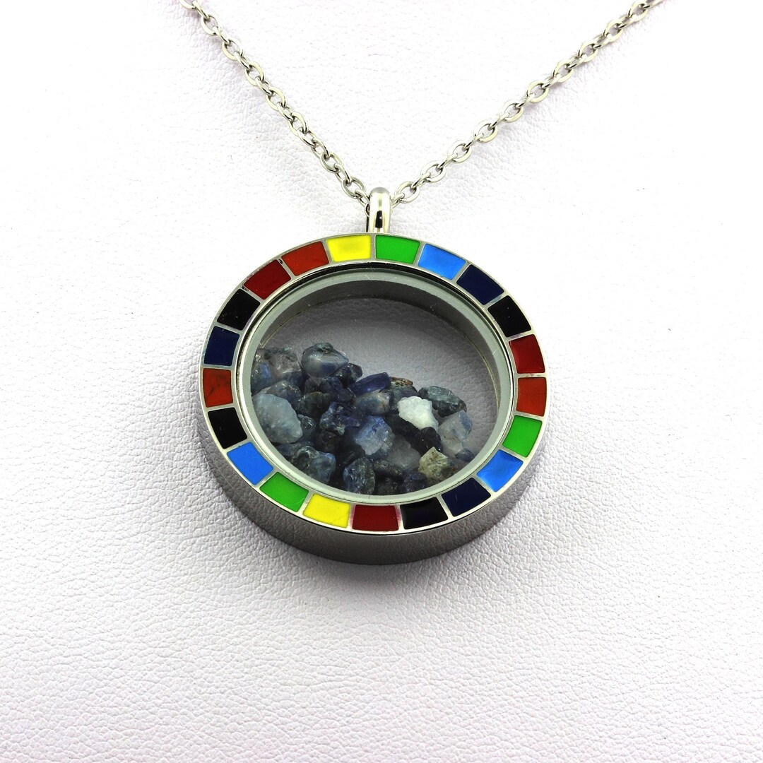 Raw Benitoite Necklace Rainbow Model. Original Natural Stone Pendant ...