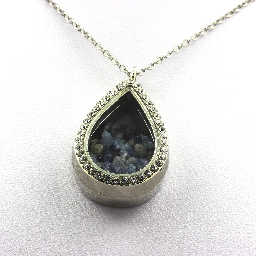 Necklace Benitoite Raw Drop Model. Original Pendant Natural - Etsy