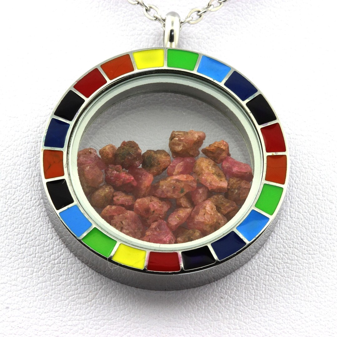 Raw Spinel Rainbow Model Necklace. Original Natural Stone Pendant ...