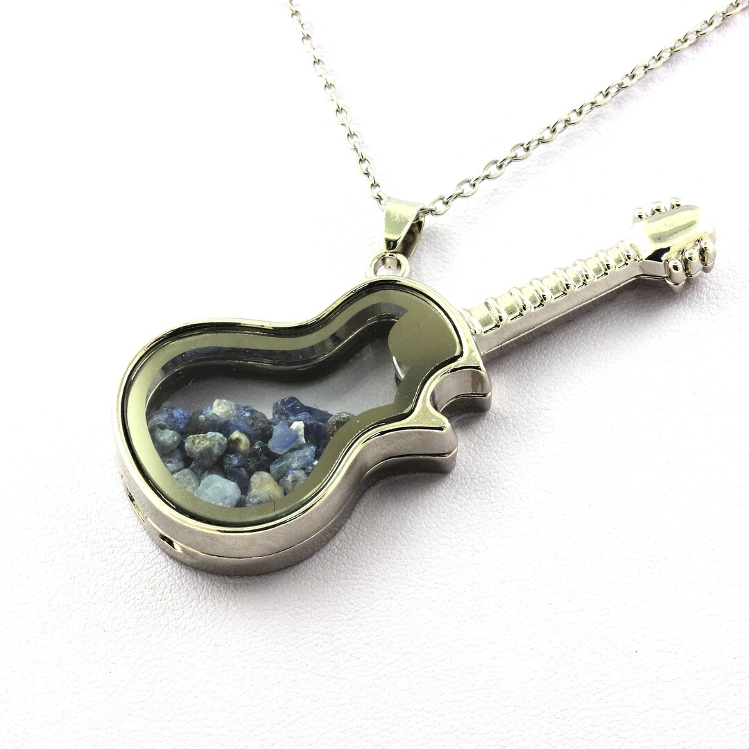 Raw Benitoite Necklace, Guitar Model. Original Natural Stone Pendant ...
