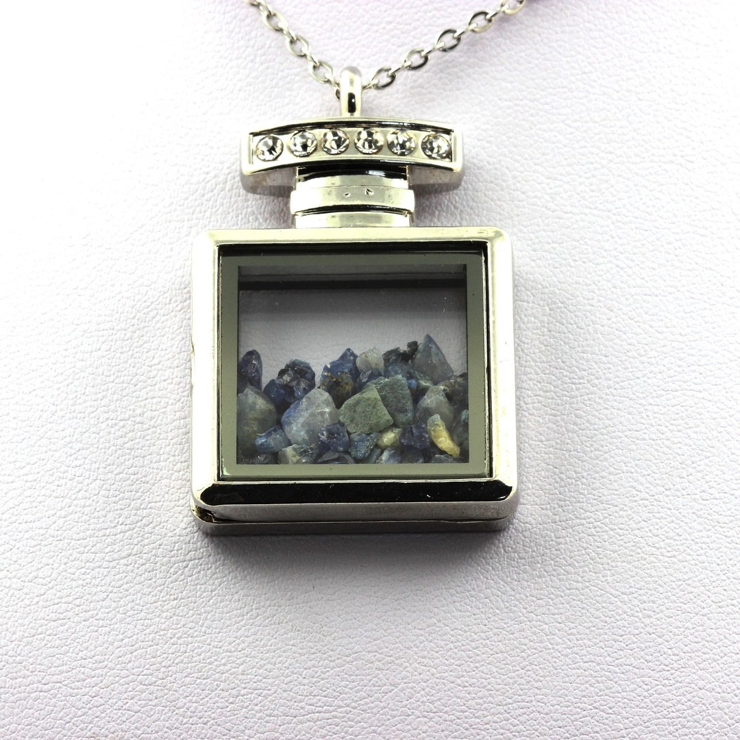 Raw Benitoite Bottle Model Necklace. Original Natural Stone Pendant ...