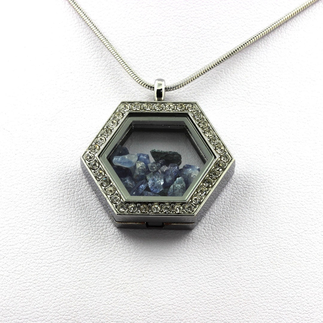 Raw Benitoite Necklace Hexagon Model. Original Natural Stone Pendant ...