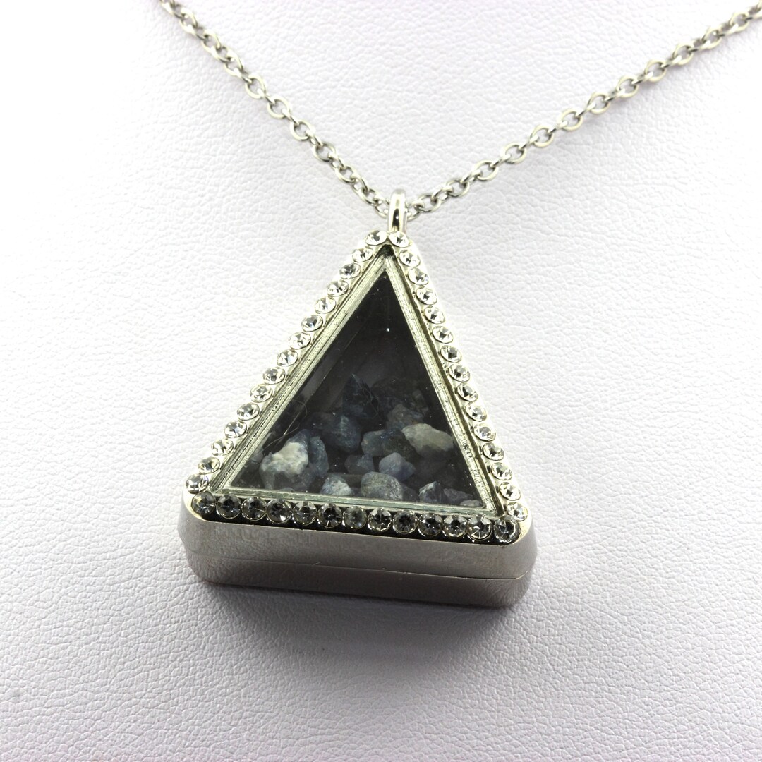 Raw Benitoite Necklace Triangle Model. Original Natural Stone Pendant ...