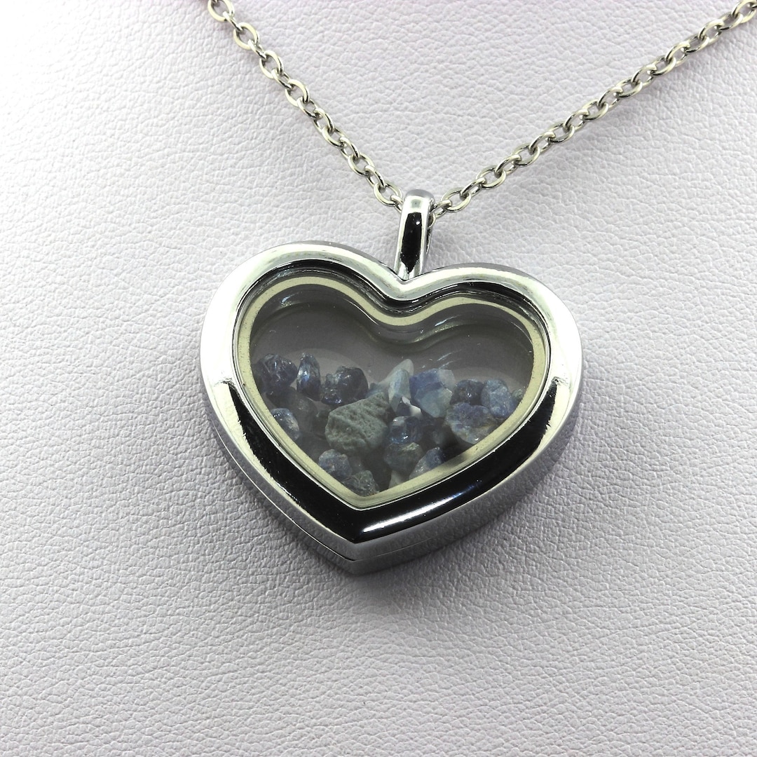 Raw Benitoite Heart Model Necklace. Original Natural Stone Pendant ...