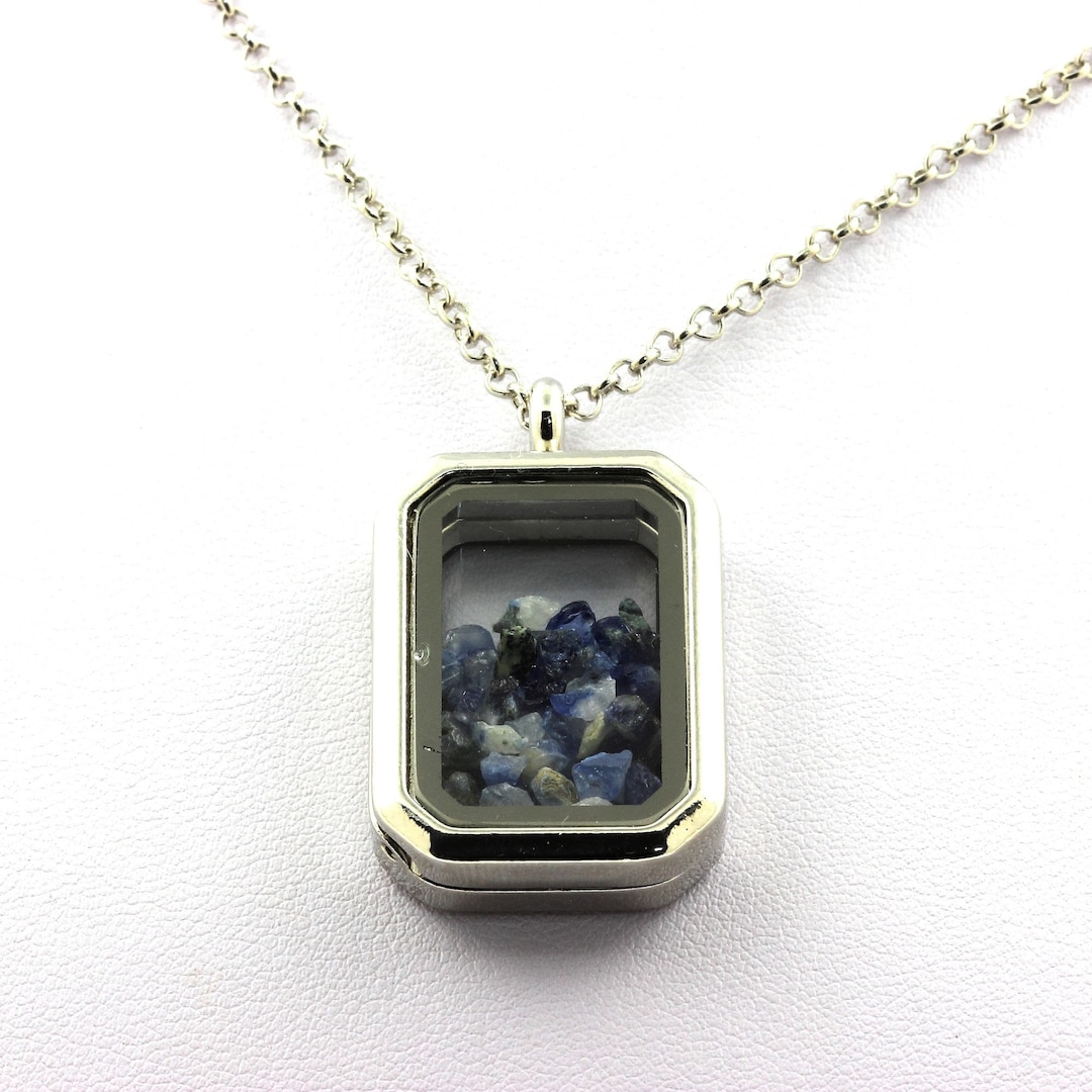 Raw Benitoite Necklace, Rectangle Model With Cut Sides. Original ...