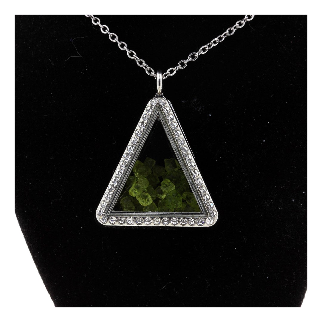 Raw Peridot Triangle Model Necklace. Original Natural Stone Pendant ...
