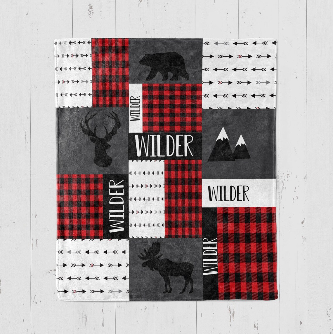 Personalized Buffalo Plaid Blanket Buffalo Plaid Name - Etsy