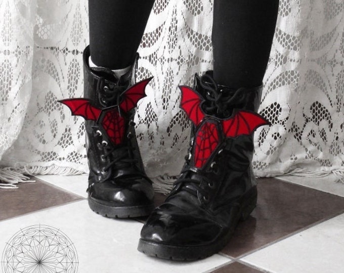 Coffin Shoe Wings, Gothic Shoe Clips, Skate Wings, Halloween Skate ...