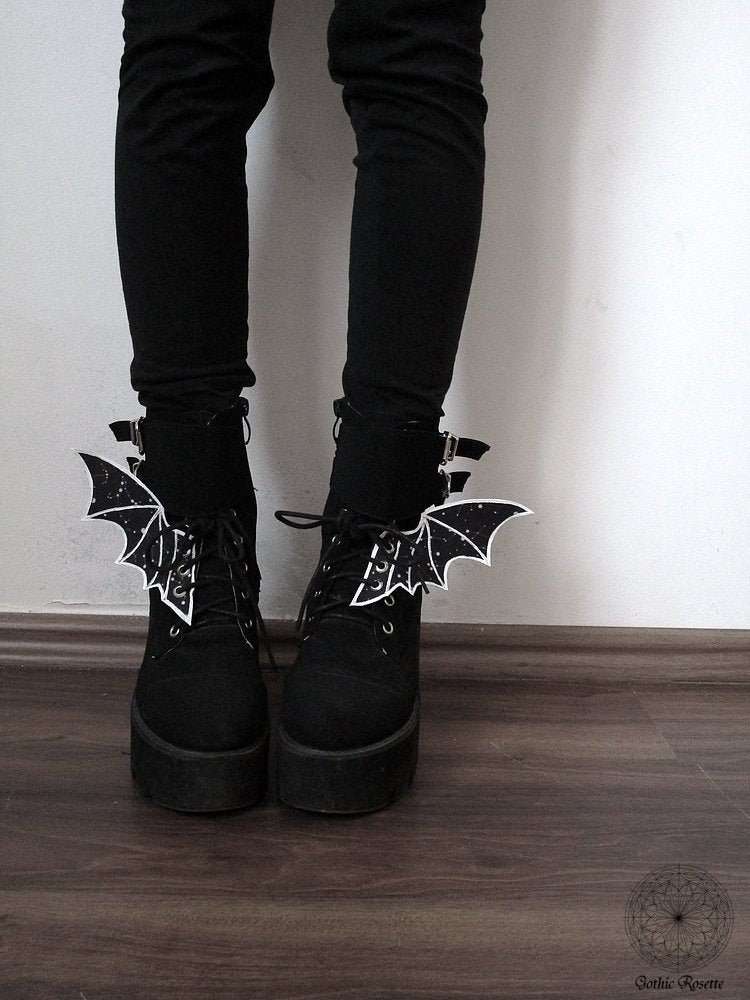 Gothic shoe wings Occult celestial bat wings for shoes | Etsy