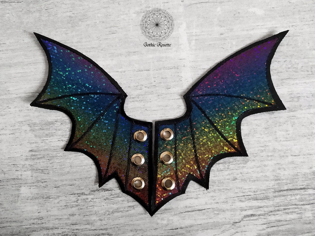 Rainbow Shoe Bat Wings Holographic Skate Wings Bat Wings for - Etsy