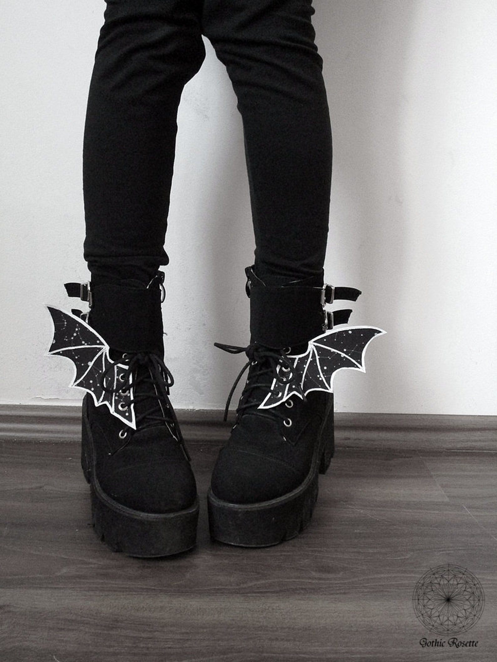Gothic shoe wings Occult celestial bat wings for shoes | Etsy