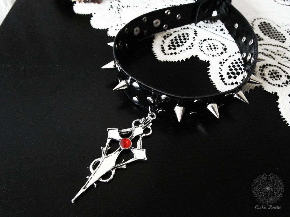 Studded Goth Choker Vampire Goth Collar Punk Style Jewelry - Etsy