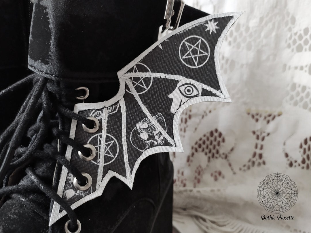 Occult Skate Wings, Gothic Shoe Wings, Bat Wings With Leviathan Cross ...