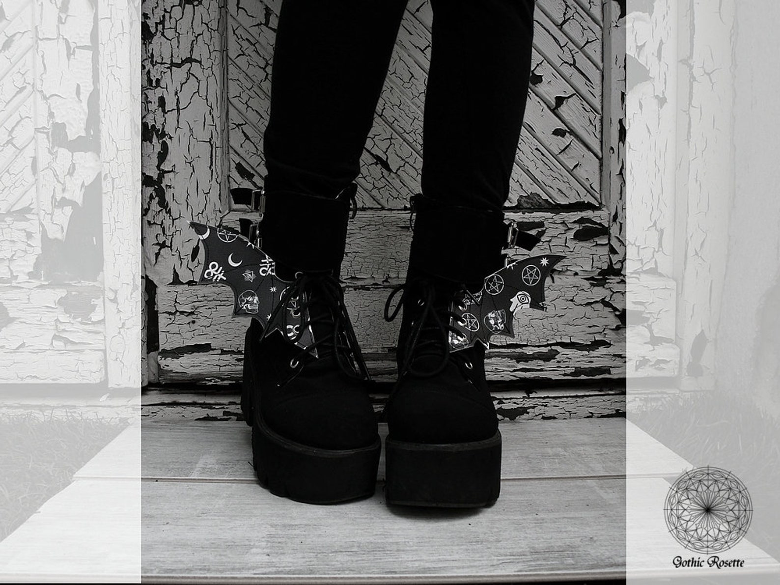 Occult Skate Wings Gothic Shoe Wings Bat Wings With - Etsy