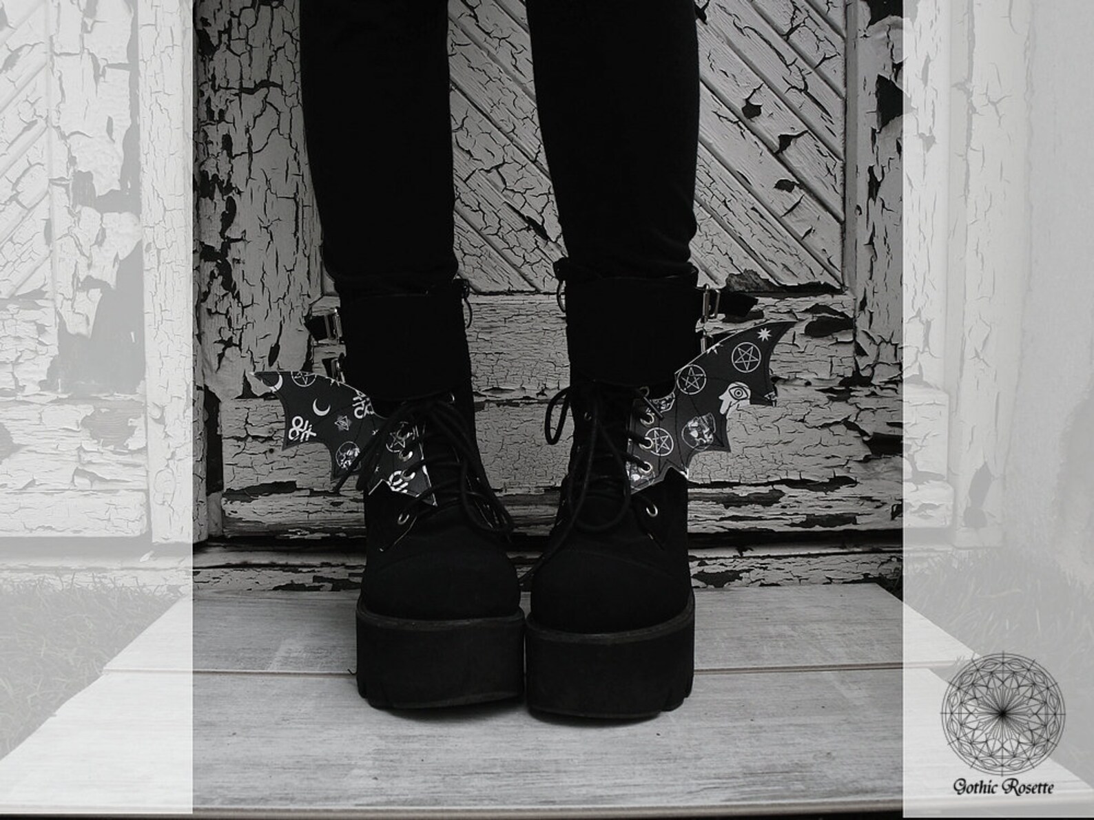 Occult Skate Wings Gothic Shoe Wings Bat Wings With - Etsy