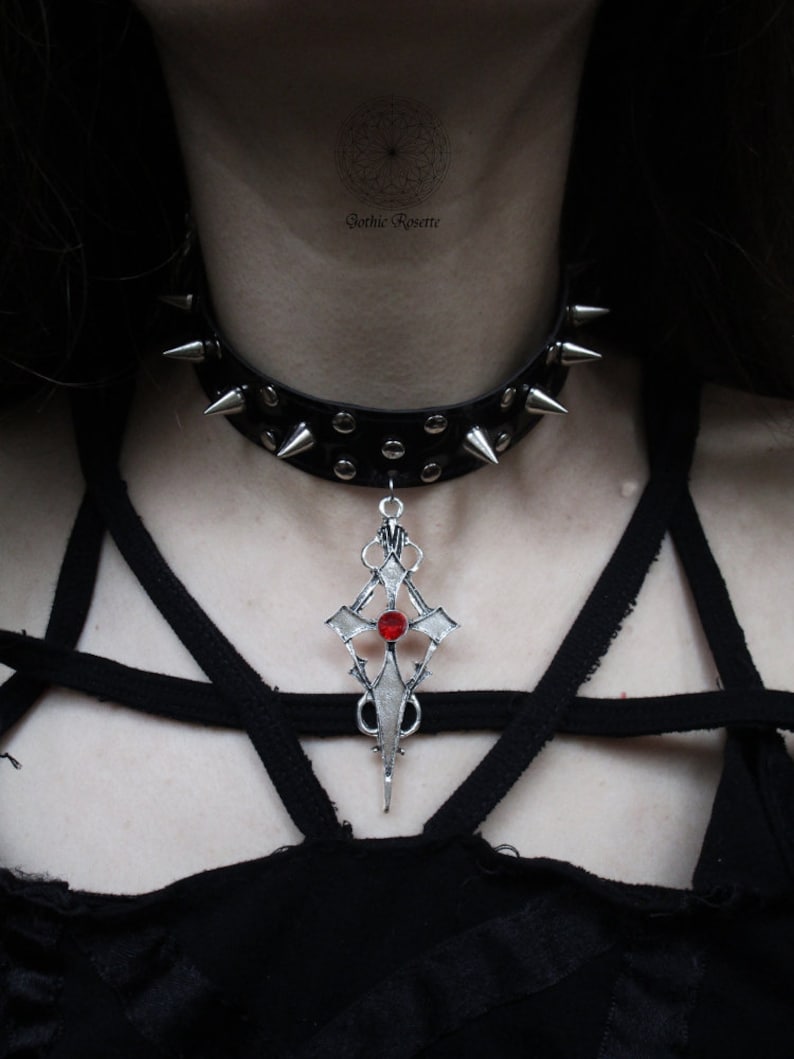 Studded Goth Choker Vampire Goth Collar Punk Style Jewelry - Etsy