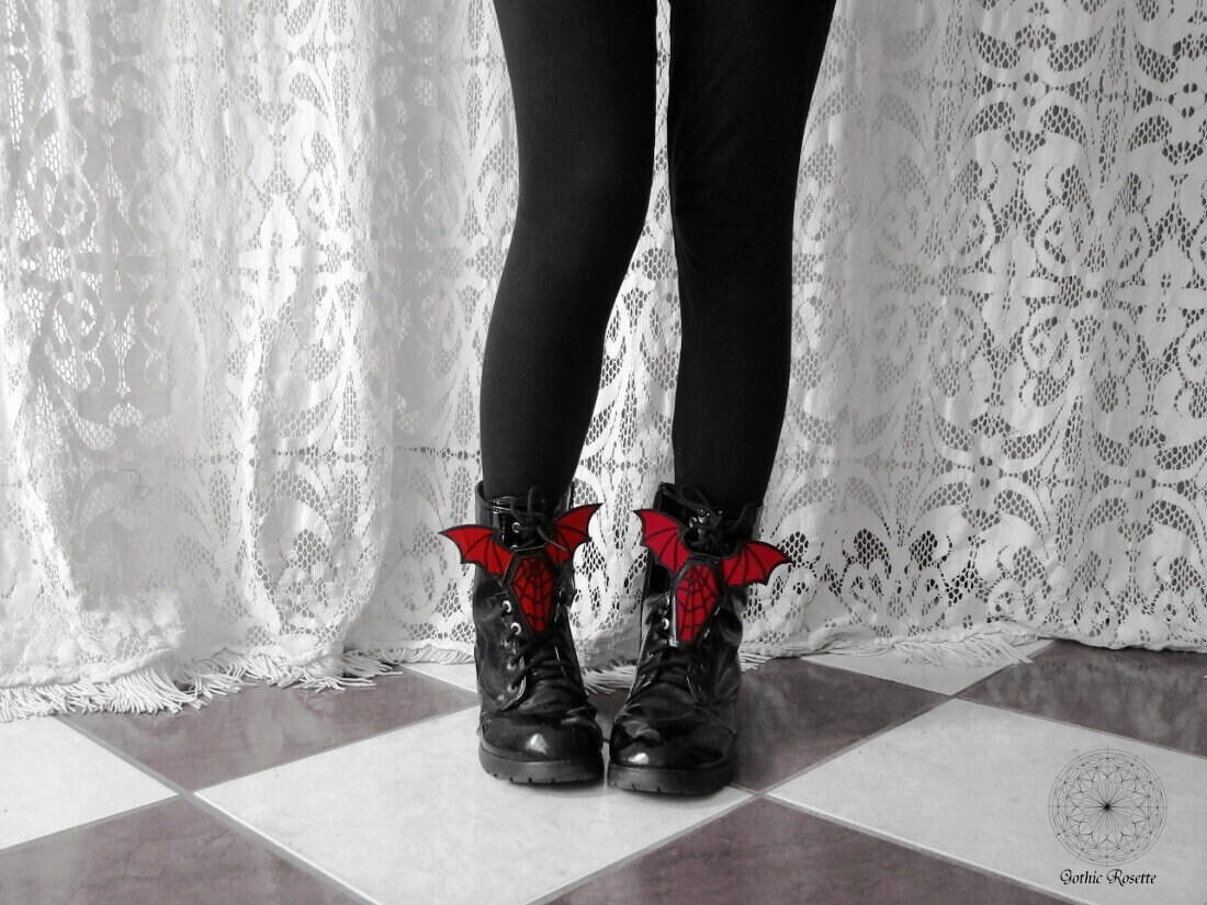 Coffin Shoe Wings Gothic Shoe Clips Skate Wings Halloween - Etsy